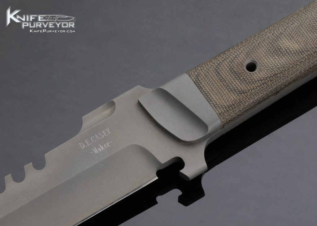D. E. Casey Custom Knife Micarta and Bead Blasted Tactical Fixed Blade ...