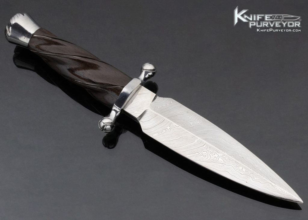 Bill Moran Custom Knife Damascus Fluted Quillon Dagger - Knife Purveyor