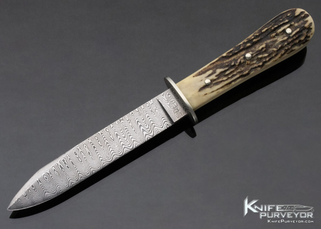 Harvey Dean Custom Knife Sole Authorship Damascus and Stag Bowie ...