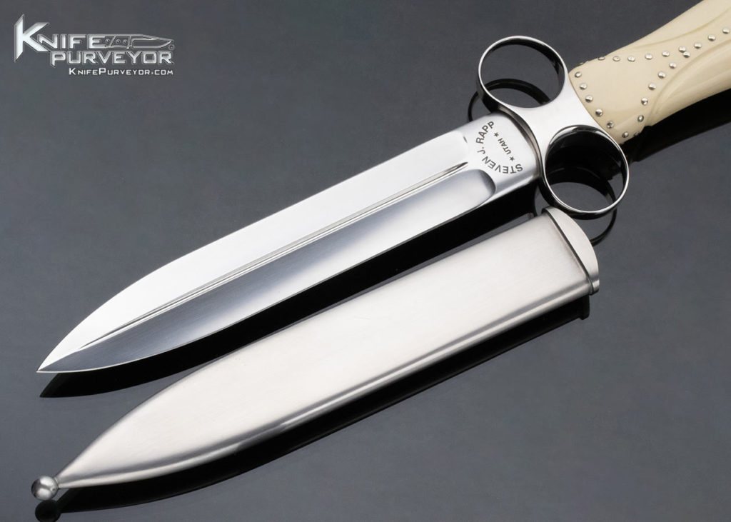 Steven Rapp Custom Knife Studded Mammoth Ring Guard Fixed Blade - Knife ...