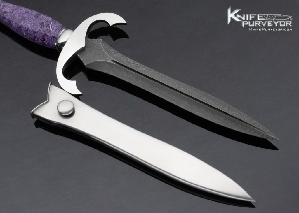 Steven Rapp Custom Knife Mike Norris Stainless Damascus and Charoite ...