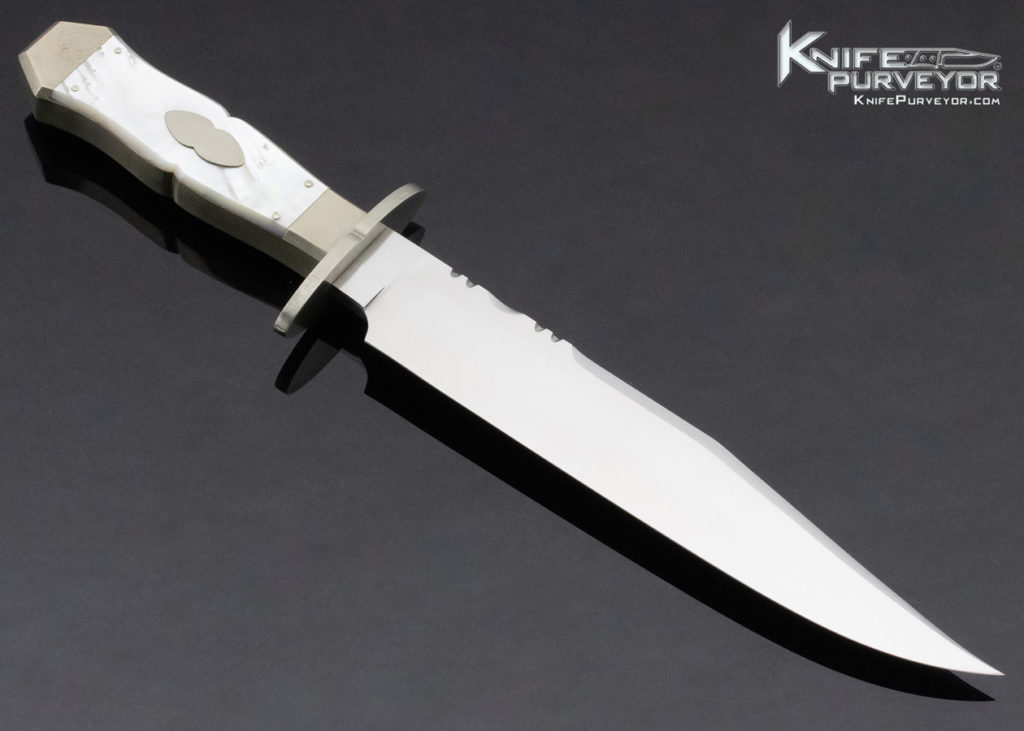 Steven Rapp Custom Knife Mother of Pearl Bowie - Knife Purveyor