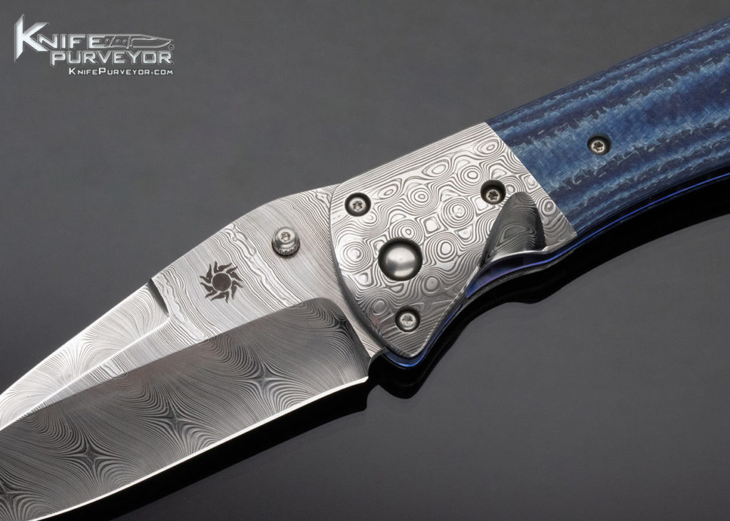 Brad Duncan Custom Knife Damasteel Damascus Blue Carbon Fiber Whiplash ...