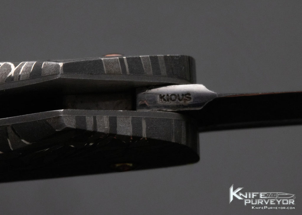 Joe Kious Custom Knife Eggerling Damascus Persian Lockback - Knife Purveyor