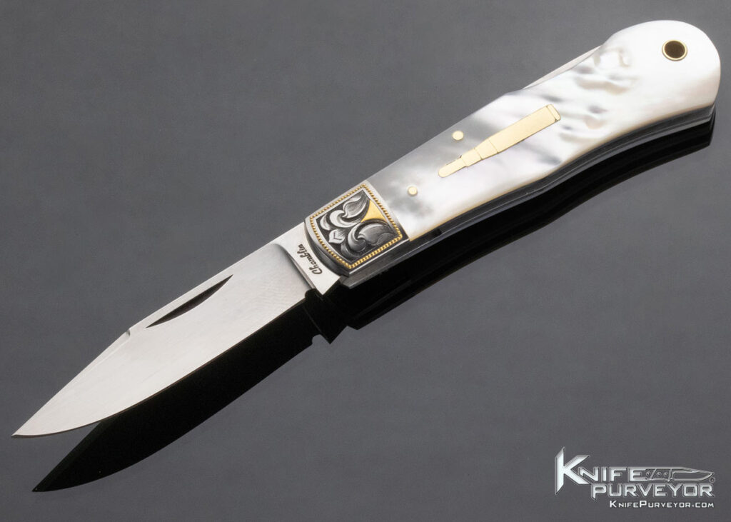Joel Chamblin Custom Knife Julie Wareneski Engraved Pearl Remington ...