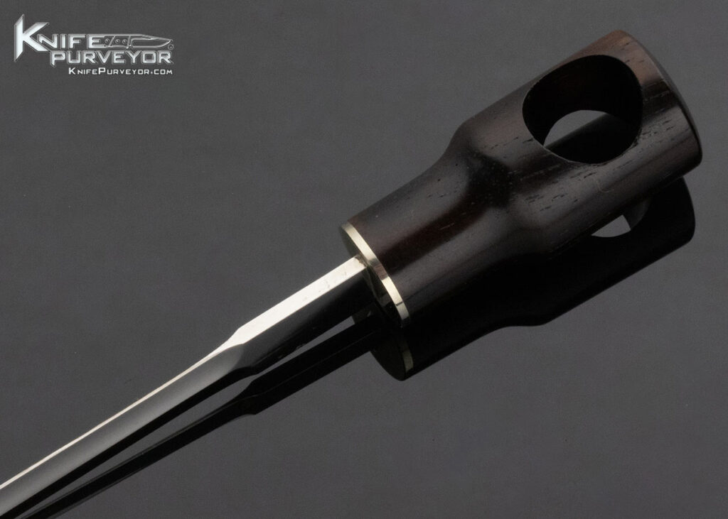 C Gray Taylor Custom Knife Desert Ironwood Sandra Brady Scrimshawed Collapsible Push Dagger ...