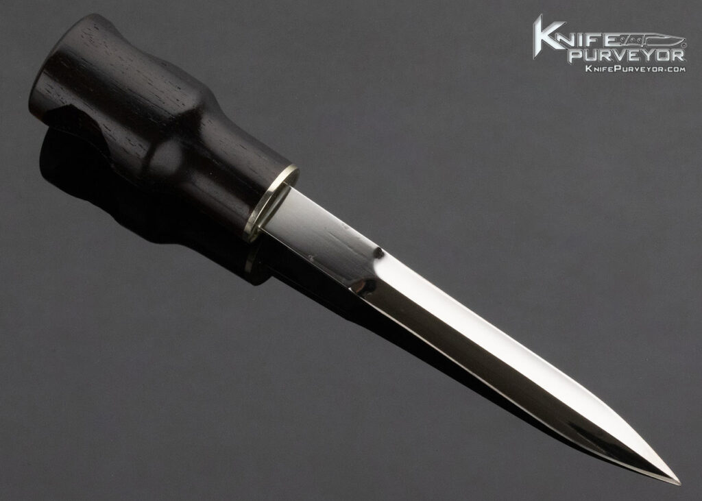 C Gray Taylor Custom Knife Desert Ironwood Sandra Brady Scrimshawed Collapsible Push Dagger ...