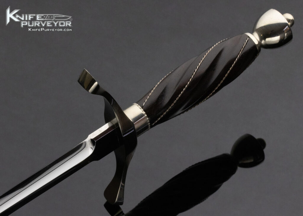 Dr. Fred Carter Custom Knife Fluted Ebony with Braided Wire Dagger ...