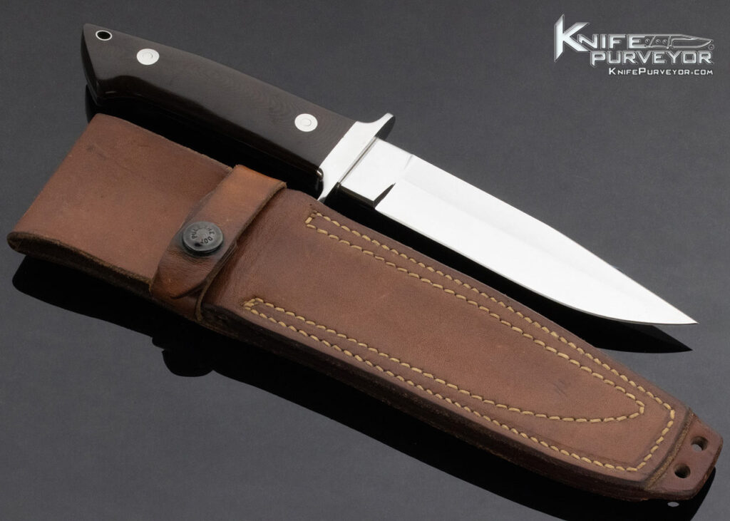 Bob Loveless Custom Knife Riverside Football Logo 6" Black Micarta ...