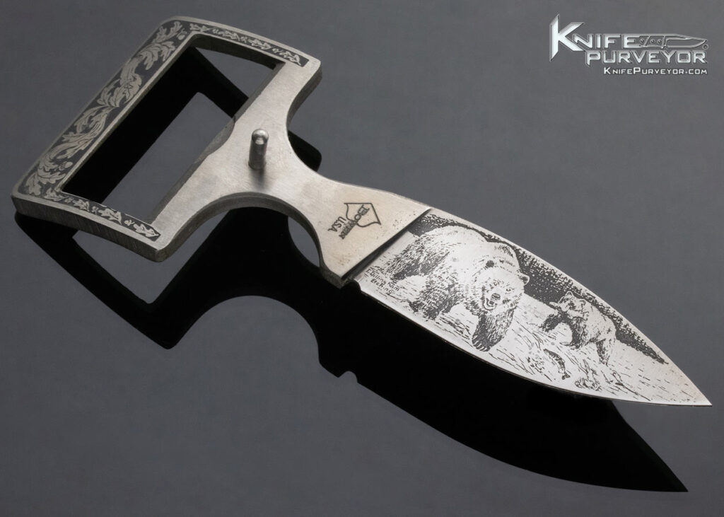 Bowen USA Tim Dillingham Etching Belt Buckle Knife - Knife Purveyor