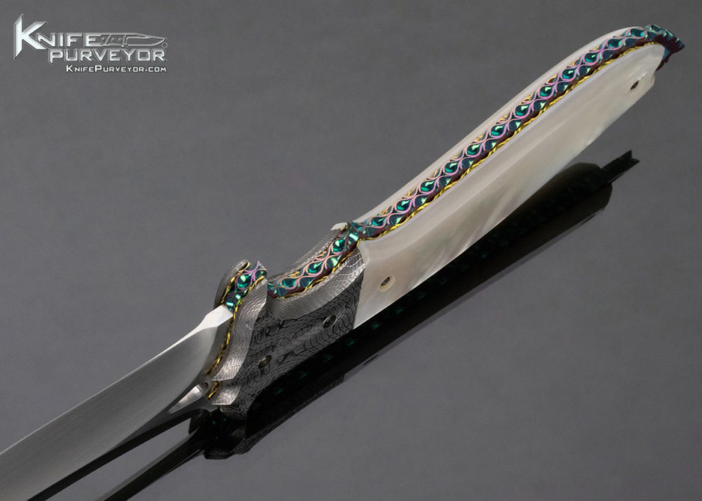 Steve Likarich Custom Knife Mother of Pearl and Damascus Persian Fixed ...