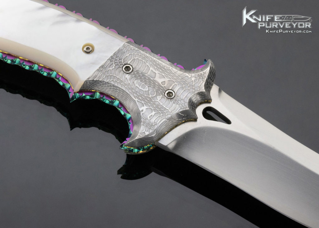Steve Likarich Custom Knife Mother of Pearl and Damascus Persian Fixed ...