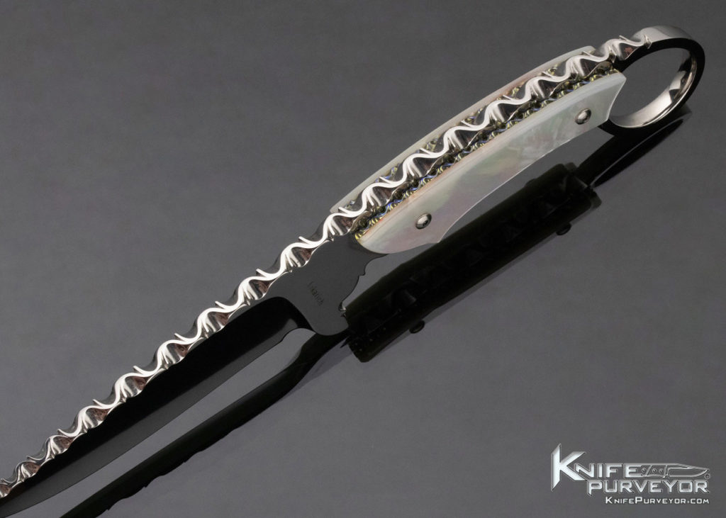 Steve Likarich Custom Knife Mother of Pearl Pinky Ring Fixed Blade ...