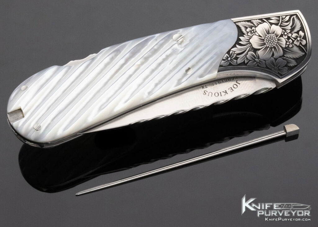 Joe Kious Custom Knife Tim George Engraved Fluted Mother of Pearl ...