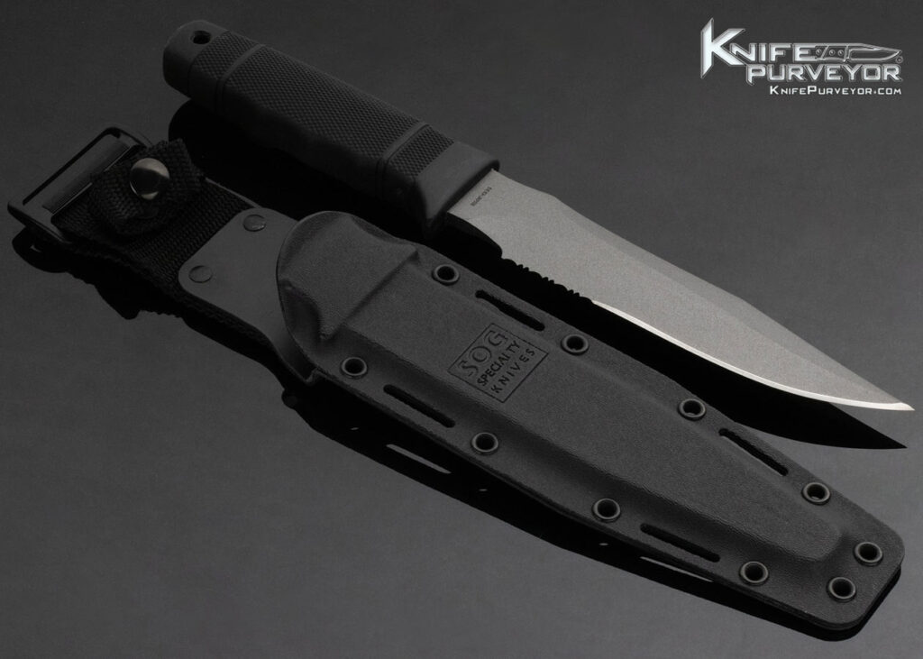 SOG Tigershark Fixed Blade w Kydex Sheath - Knife Purveyor