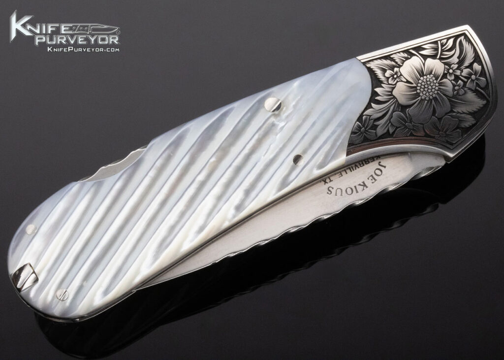 Joe Kious Custom Knife Tim George Engraved Fluted Mother of Pearl ...