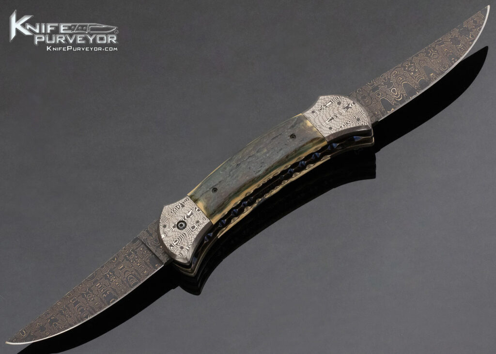 Philip Booth Custom Knife Mammoth and Damascus Double Bladed - Knife ...