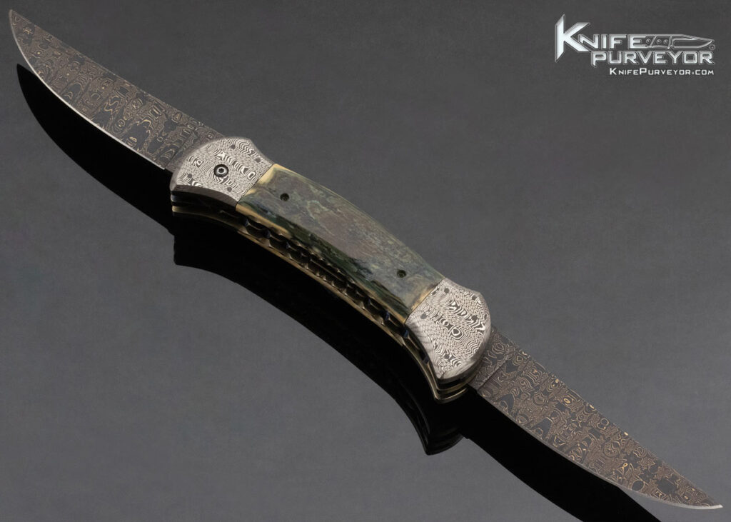 Philip Booth Custom Knife Mammoth and Damascus Double Bladed - Knife ...