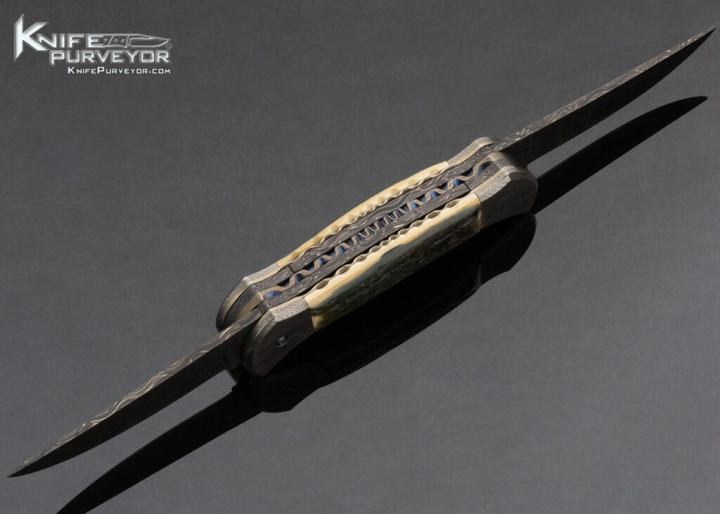 Philip Booth Custom Knife Mammoth and Damascus Double Bladed - Knife ...