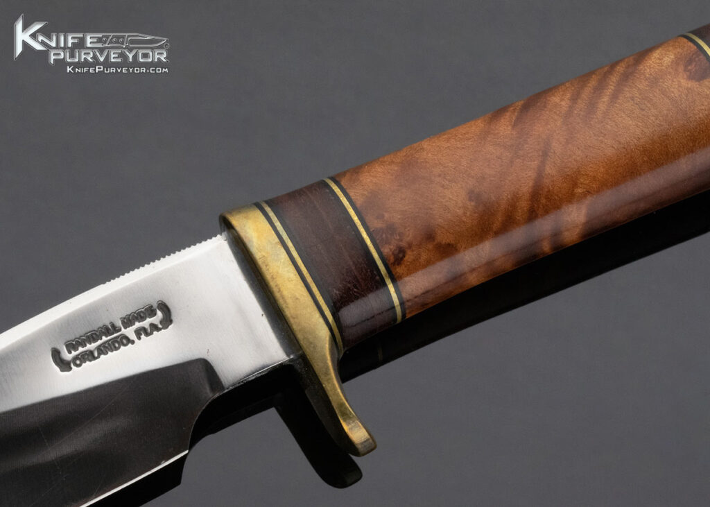 Randall Custom Knife (Bog Oak) Wood and Stacked Leather w/ Brass Guard ...