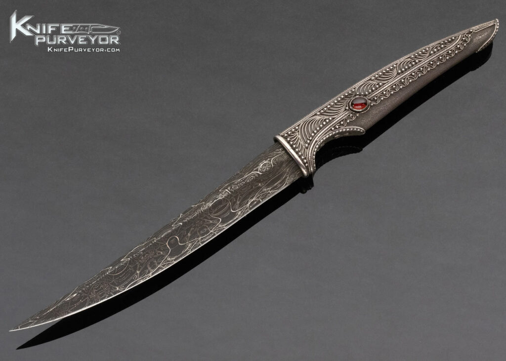 Zaza Revishvili Custom Knife Blued Mosaic Conny Persson Damascus and ...