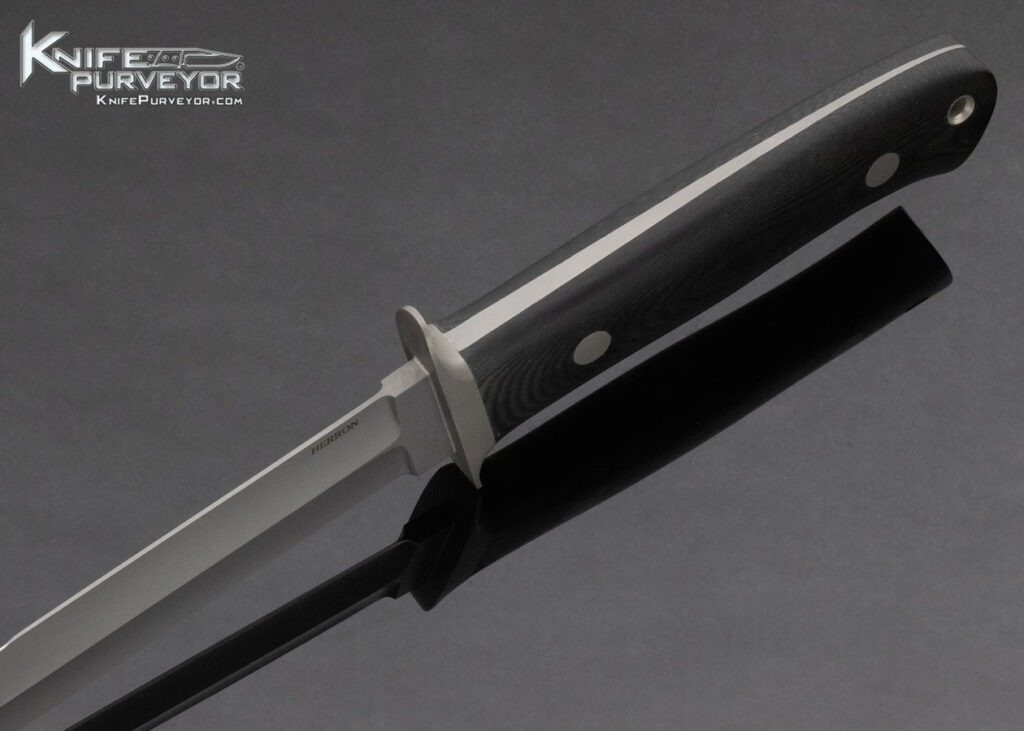 George Herron Custom Knife Black Micarta LDC-F5 Fighter #31 - Knife ...