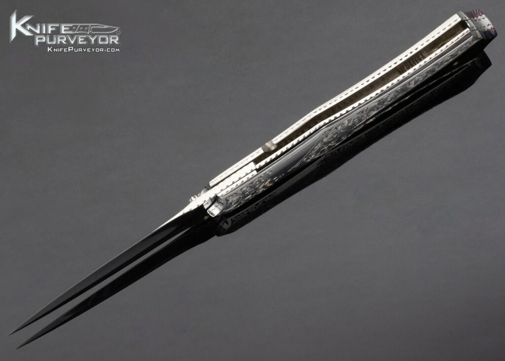 Harold Moeller Custom Knife Gil Rudolph Engraved Folding Dagger - Knife Purveyor