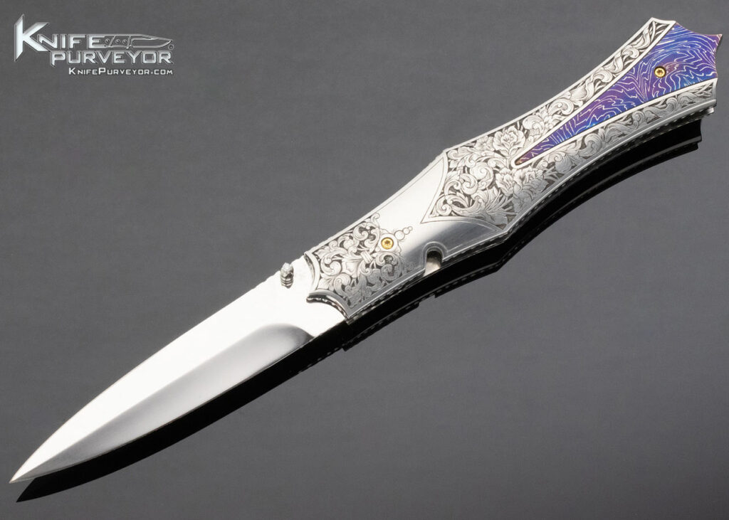 Harold Moeller Custom Knife Gil Rudolph Engraved Folding Dagger - Knife ...