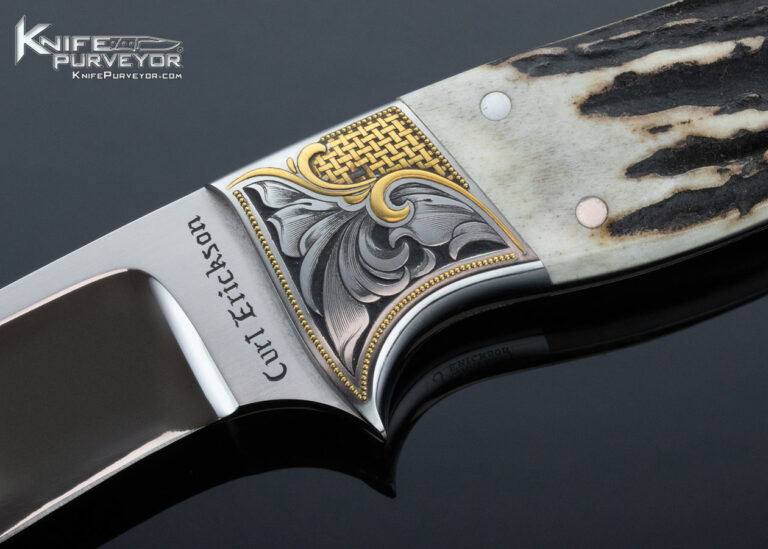Curt Erickson Custom Knife Stag Recurved Hunter Engraved by Julie ...