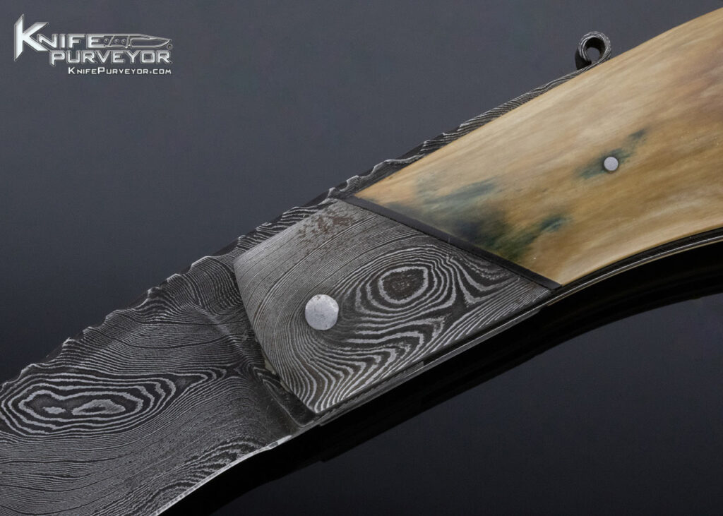 Daniel Winkler Custom Knife Sole Authorship Damascus & Mammoth Friction Folder - Knife Purveyor