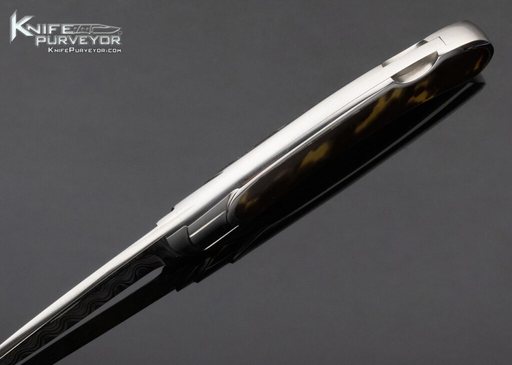 Ron Best Custom Knife Damasteel and Amber Interframe Lockback - Knife ...