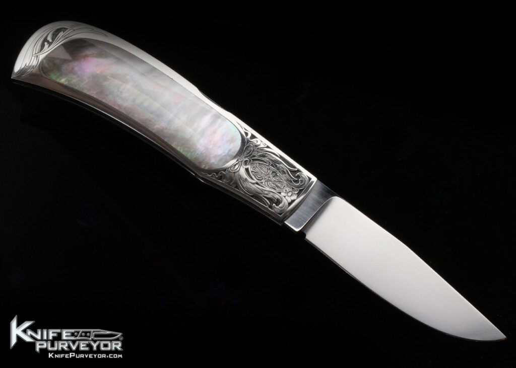 Milford Oliver Custom Knife Engraved by Sam Alfano Blacklip Pearl ...