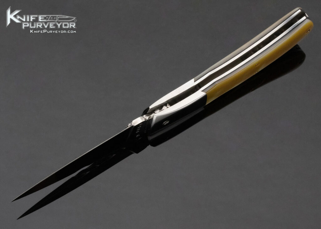 Charlie Dake Custom Knife South Sea Gold Lip Pearl Closed Midlock ...