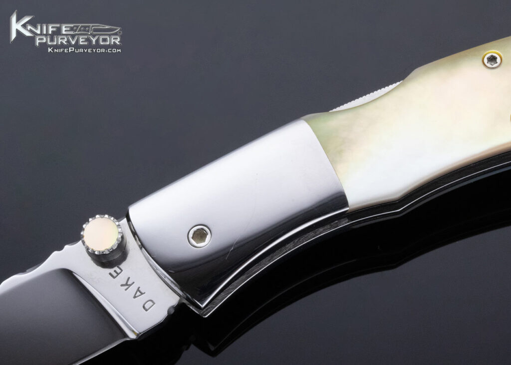 Charlie Dake Custom Knife South Sea Gold Lip Pearl Closed Midlock ...