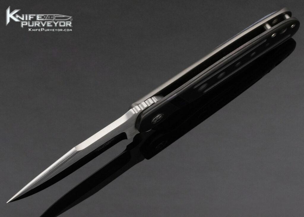 Chad Nell Custom Knife Zirconium and Frame Lock Flipper with White ...