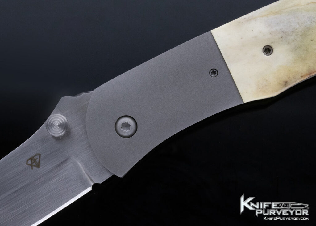 Aaron Frederick Custom Knife Stag and Titanium Linerlock - Knife Purveyor