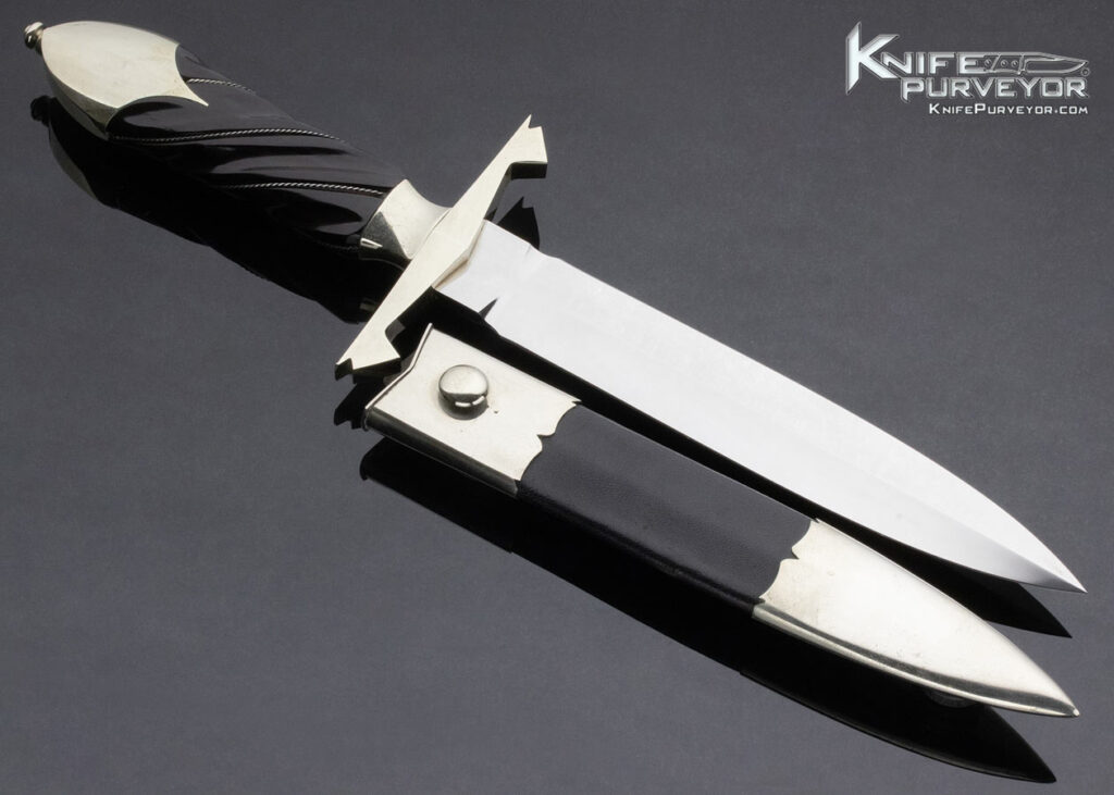 Dan Dagget Custom Knife Fluted Desert Ironwood Dagger with Nickel ...