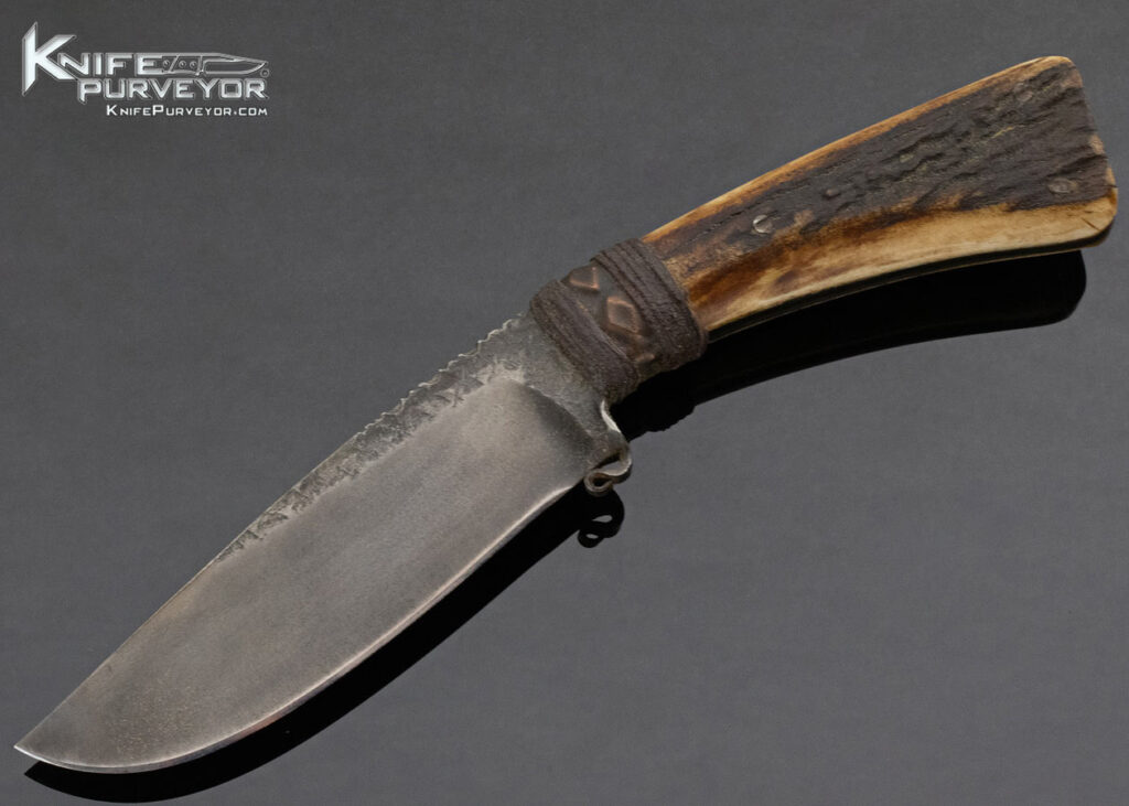Daniel Winkler Custom Knife Forged Steel Elk Stag Drop Point Hunter ...