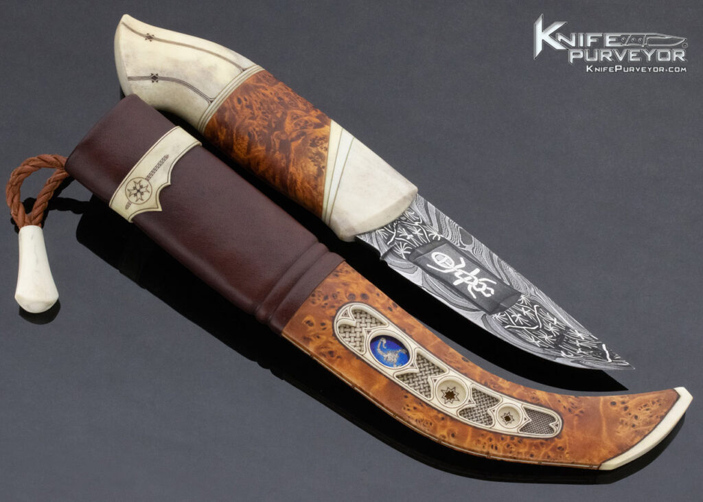 Johnny Walker Nilsson Custom Knife Mosaic Damascus Masur Birch ...