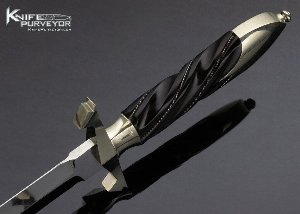 Dan Dagget Custom Knife Fluted Desert Ironwood Dagger with Nickel ...