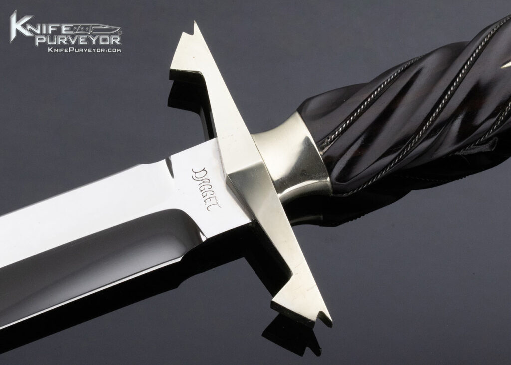 Dan Dagget Custom Knife Fluted Desert Ironwood Dagger with Nickel ...