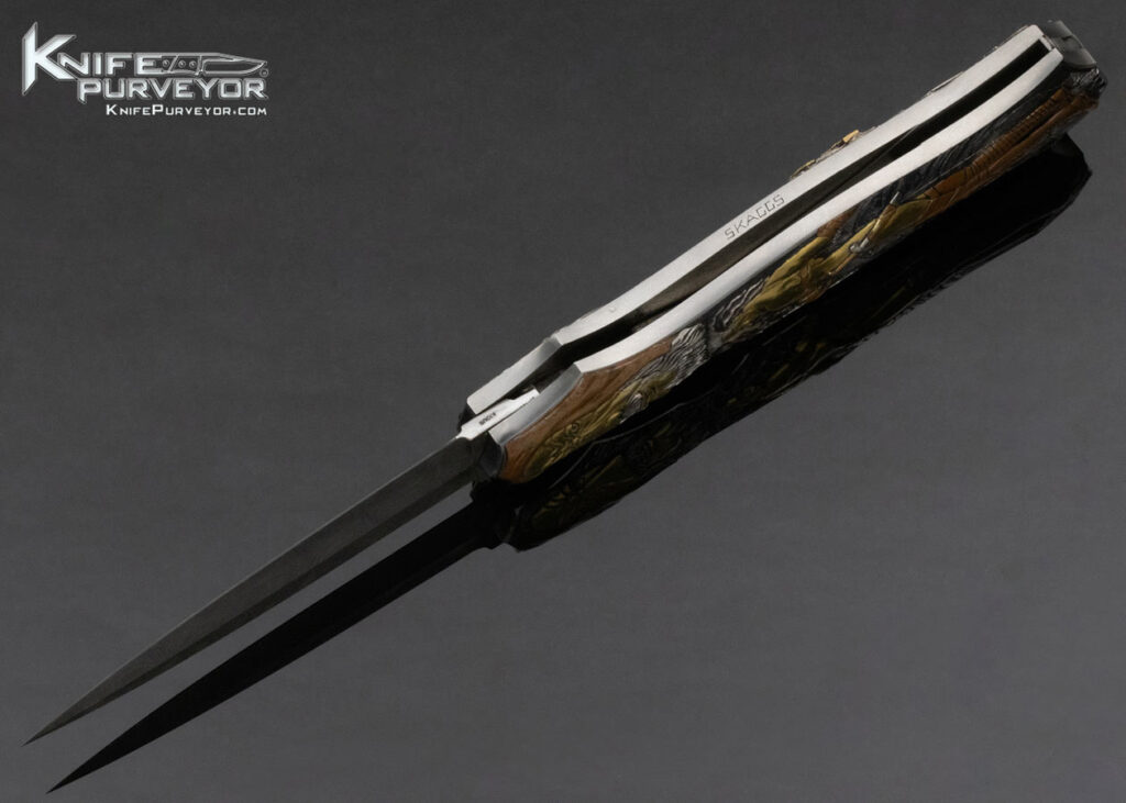 Joe Kious Custom Knife Ron Skaggs Engraved Skellington and Warrior ...