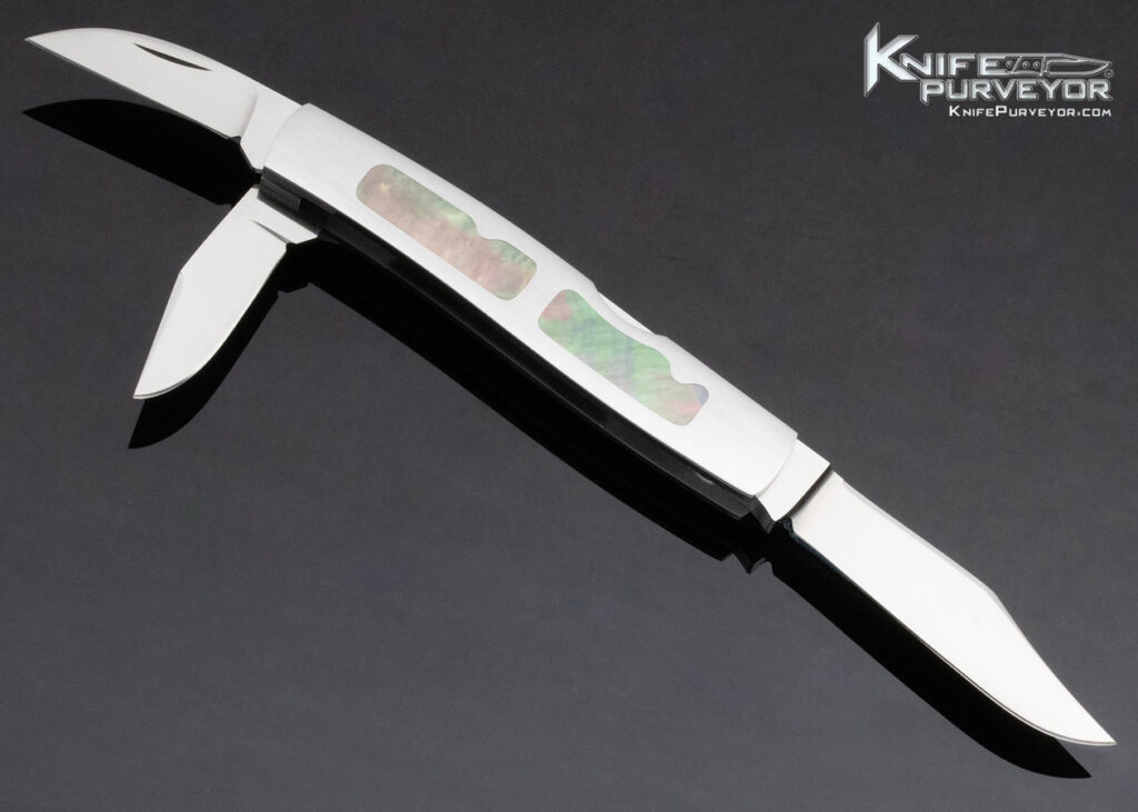 Craig Brewer Custom Knife Blacklip Pearl 3 Blade Lockback Whittler ...
