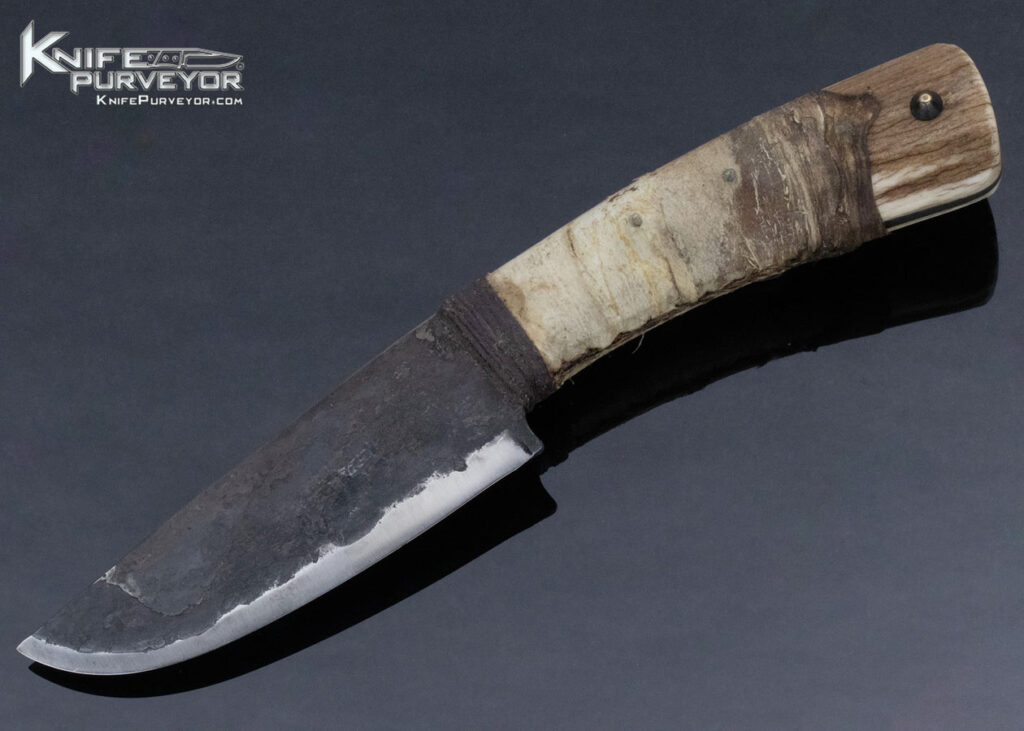 Daniel Winkler Custom Knife Elk Antler Wrapped in Raw Hide Drop Point ...