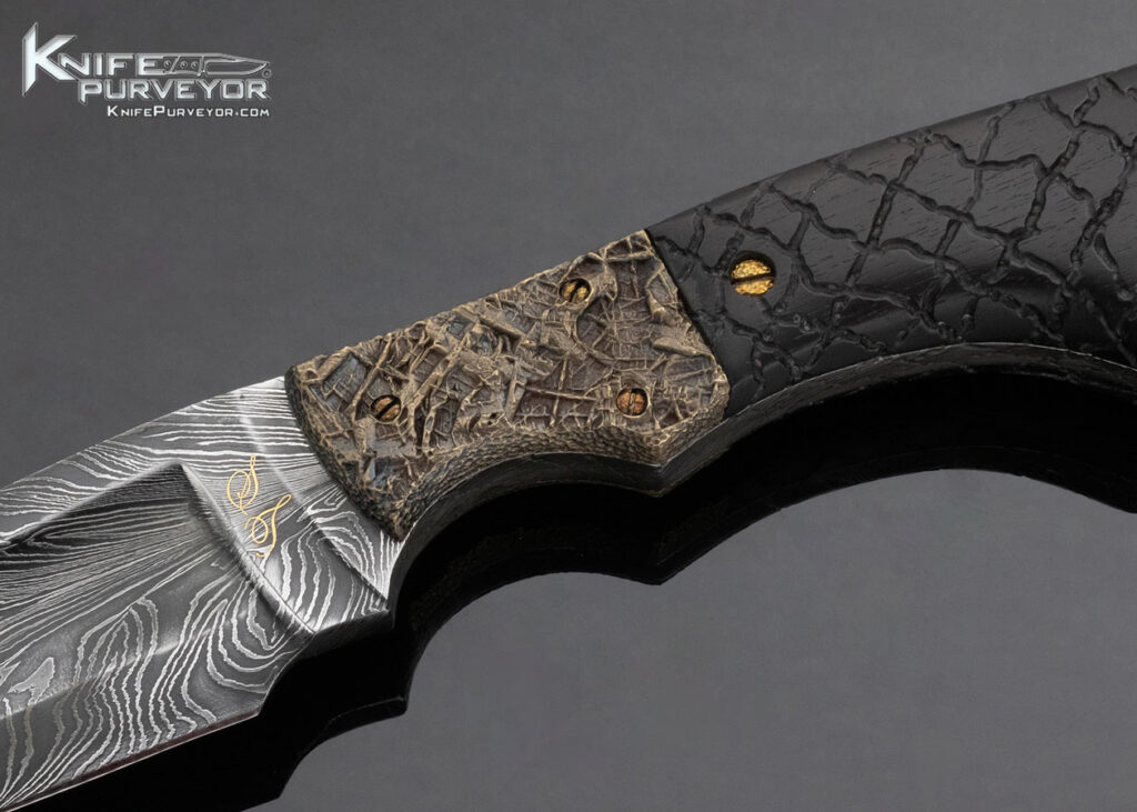 Shane Taylor Custom Knife Scorpion Tail Kukri Feather Pattern Textured ...