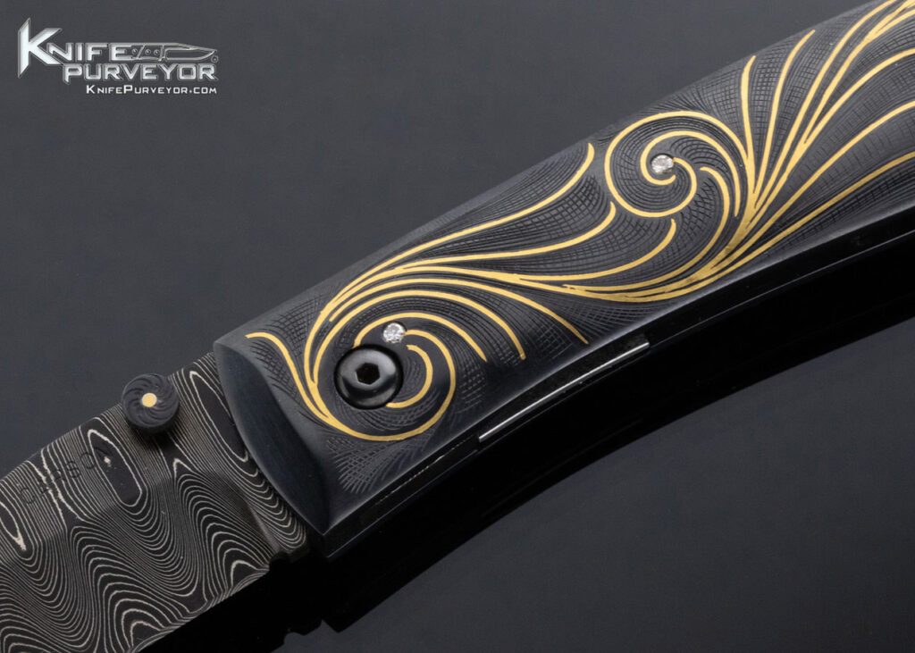 Kit Carson Custom Knife Damascus and Blued Steel Engraved by Jeff ...