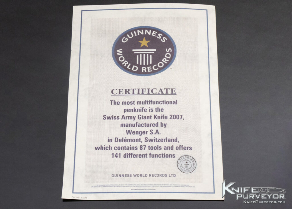 Wenger 16999 Swiss Army Knife 87 Implements / 141 Functions Giant Knife ...