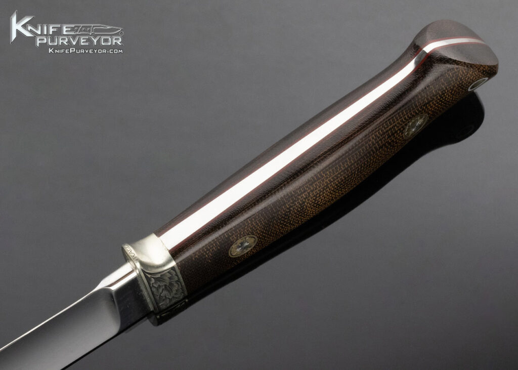 Bob Loveless Custom Knife Ron Skaggs Engraved Green Canvas Micarta Drop ...