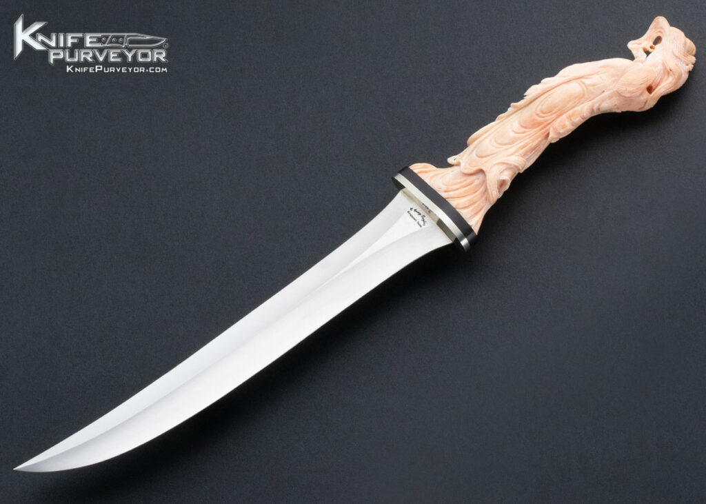 C. Gray Taylor Custom Knife Carved Japanese Geisha Fighter - Knife Purveyor