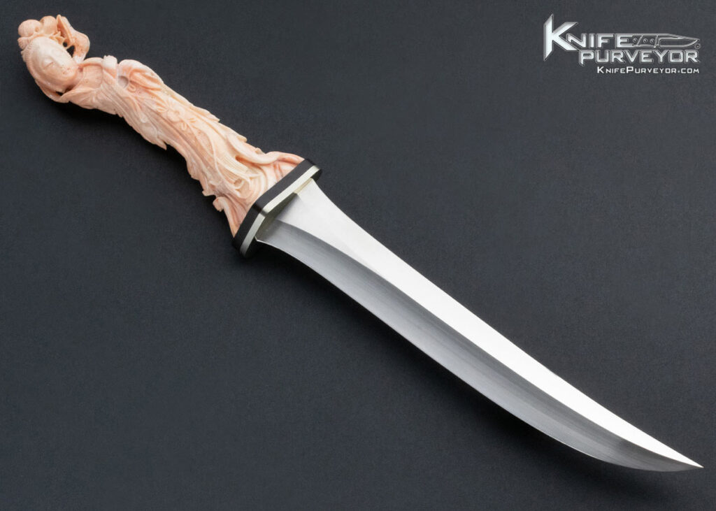 C. Gray Taylor Custom Knife Carved Japanese Geisha Fighter - Knife Purveyor